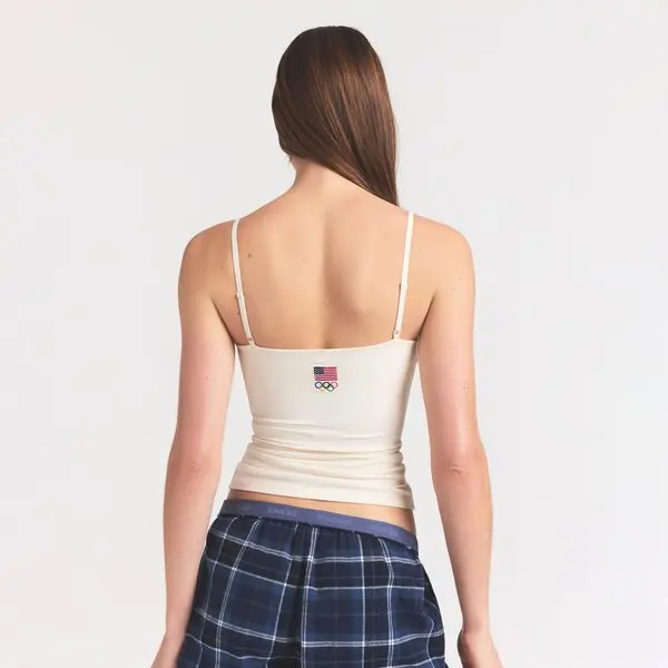 SKIMS Cotton Jersey Olympic Cami Top - Ecru