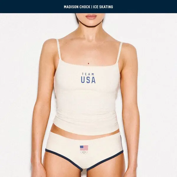 SKIMS Cotton Jersey Olympic Cami Top - Ecru