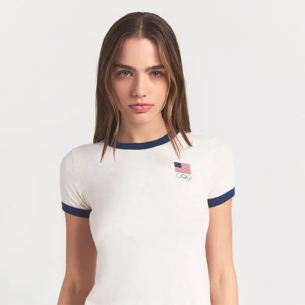 SKIMS Worn In Jersey Olympic Shrunken T-shirt For Team Usa