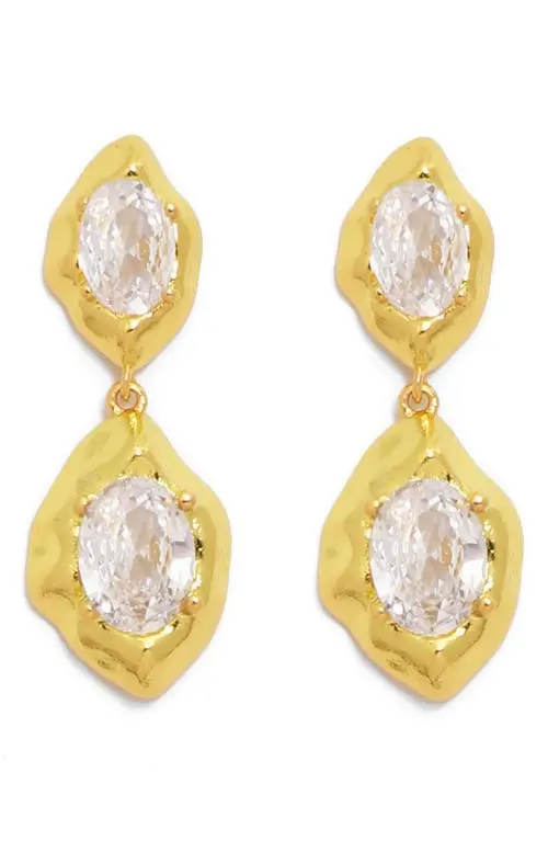 PETIT MOMENTS Lowell Crystal Drop Earrings - Gold