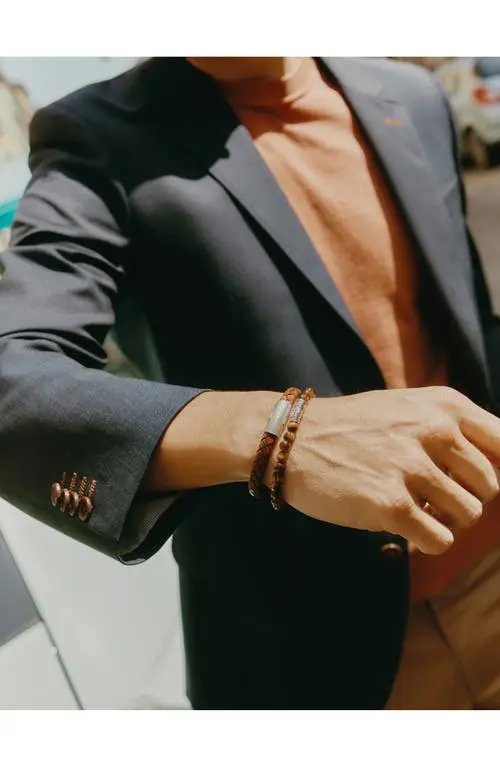 Tateossian Classic Discs Beaded Bracelet - Brown
