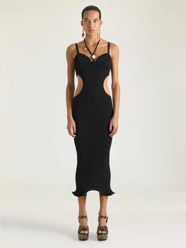 Givenchy Slashed Ribbed Knit Dress