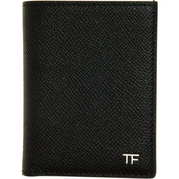 TOM FORD T-line Leather Bifold Card Case - Black