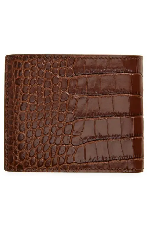 TOM FORD Embossed Classic Bifold Wallet - Caramel