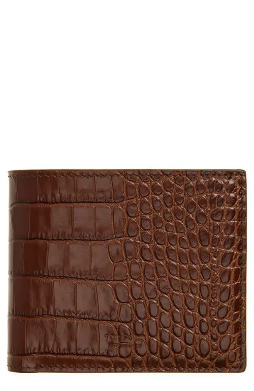 TOM FORD Embossed Classic Bifold Wallet - Caramel