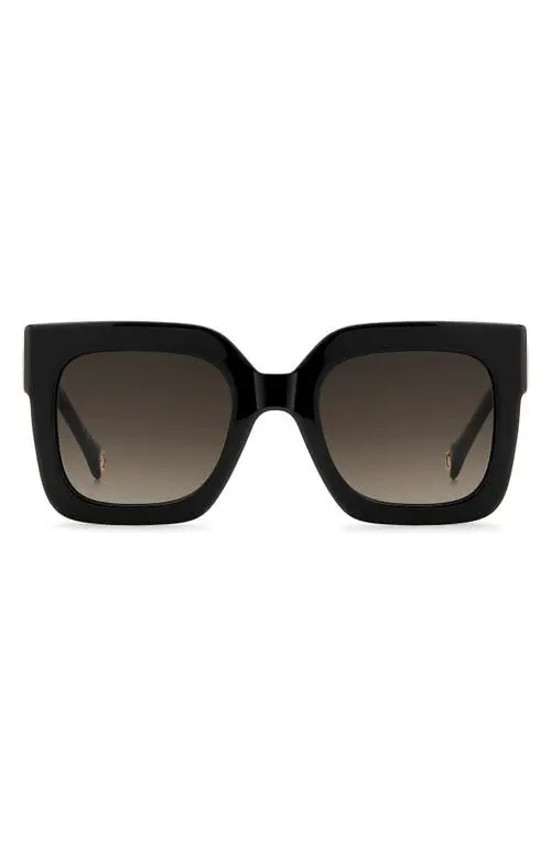 Carolina Herrera 52mm Gradient Square Sunglasses - Black Marble/brown Sf