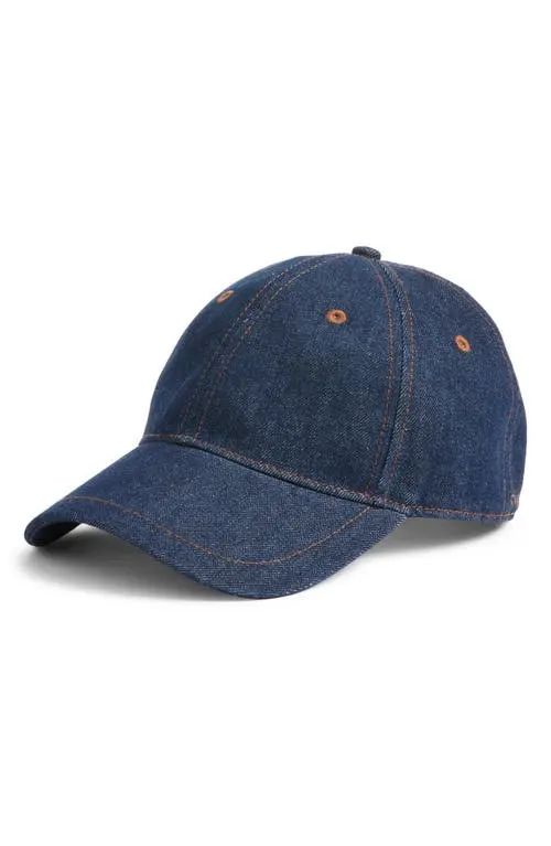 Rag & Bone Harlow Twill Baseball Cap - Mid Denim