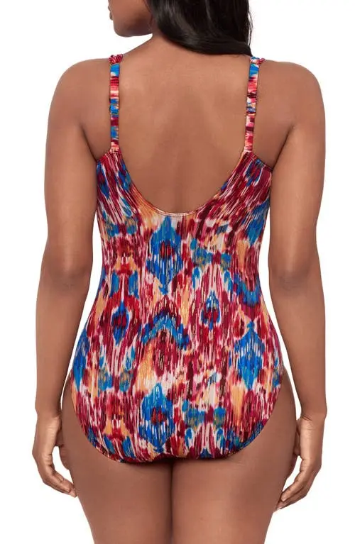 Miraclesuit Dorado Siren Ikat Print One-piece Swimsuit - Red Multi