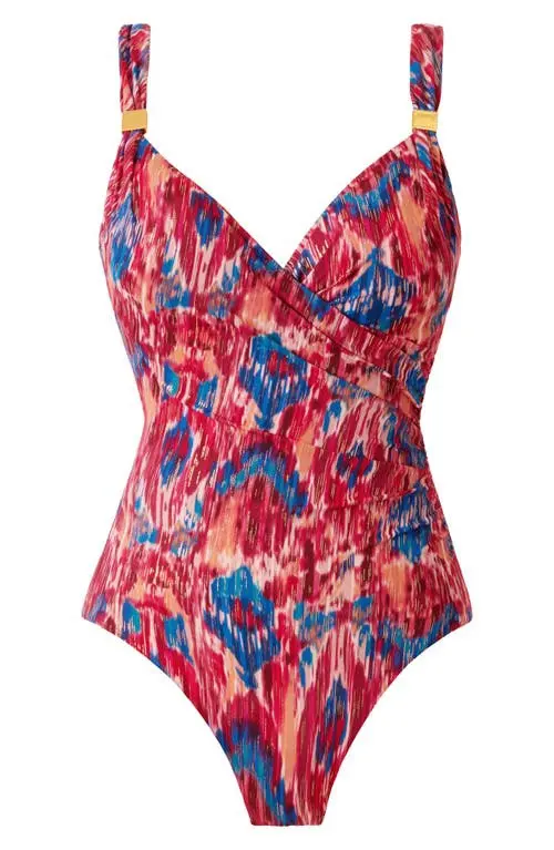 Miraclesuit Dorado Siren Ikat Print One-piece Swimsuit - Red Multi