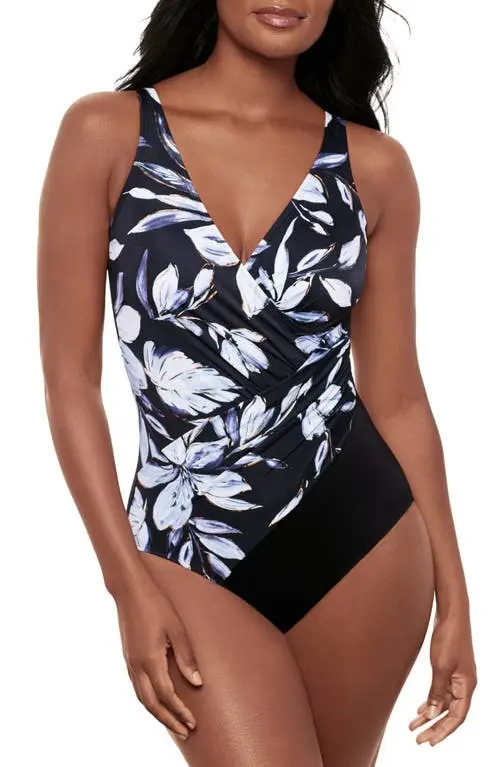 MIRACLESUIT® Fiore Di Luna Oceanus One-piece Swimsuit - Black/white