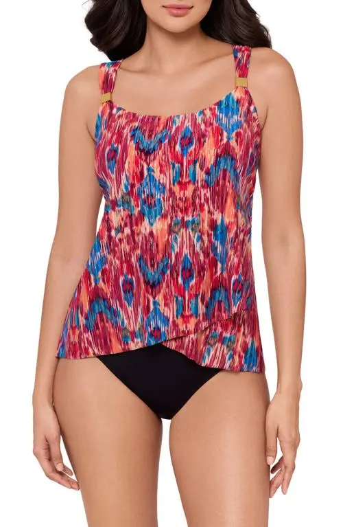 MIRACLESUIT® Dorado Dazzle Underwire Tankini Top - Red Multi
