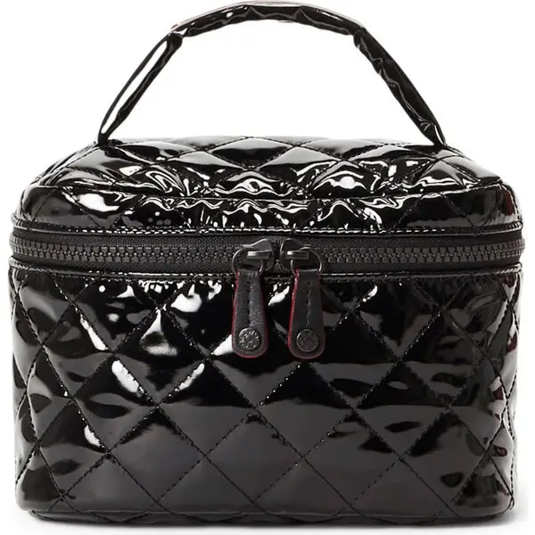 Mz Wallace Mini Quilted Vanity Case - Black Lacquer
