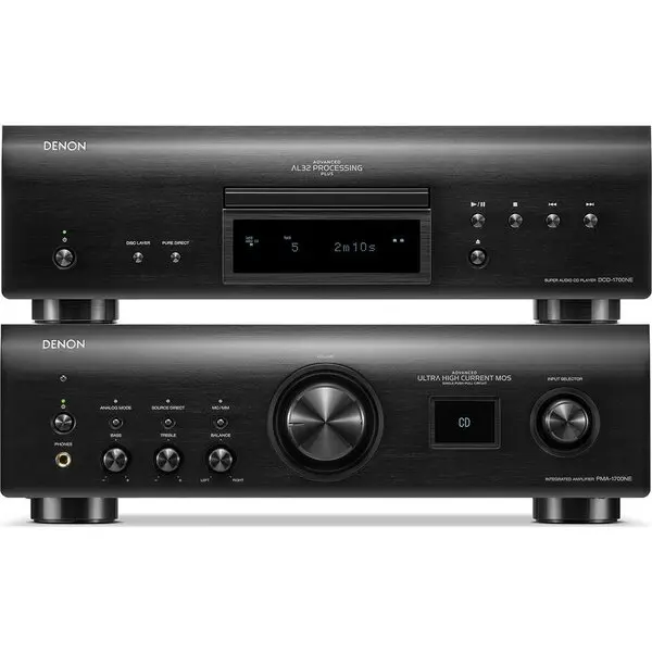 DENON Pma-1700ne 140w Integrated Amplifier With Dcd-1700ne Cd/sacd Player With Advanced Al32 Processing Plus - Black