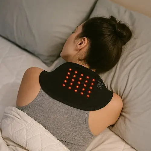 PURSONIC Red Light Therapy Neck Wrap & 3-speed Massage Gun