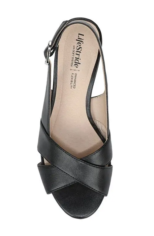 LIFESTRIDE Crisscross Slingback Sandal - Black