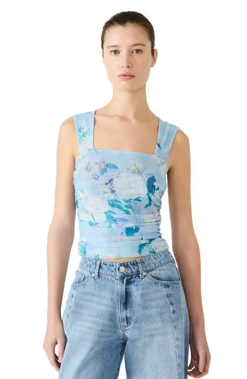 Steve Madden Floral Square Neck Top