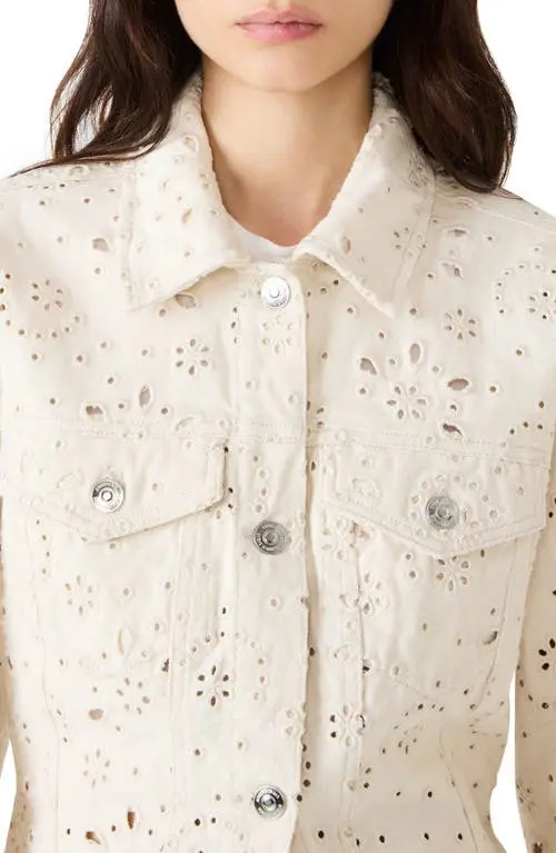Steve Madden Henrietta Embroidered Eyelet Trucker Jacket