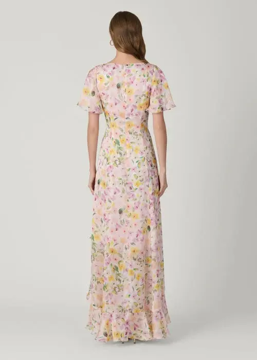 Shoshanna Floral Chiffon High-low Dress