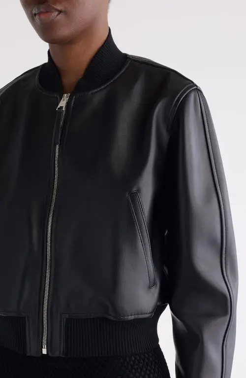 Givenchy Cropped Leather Bomber Jacket