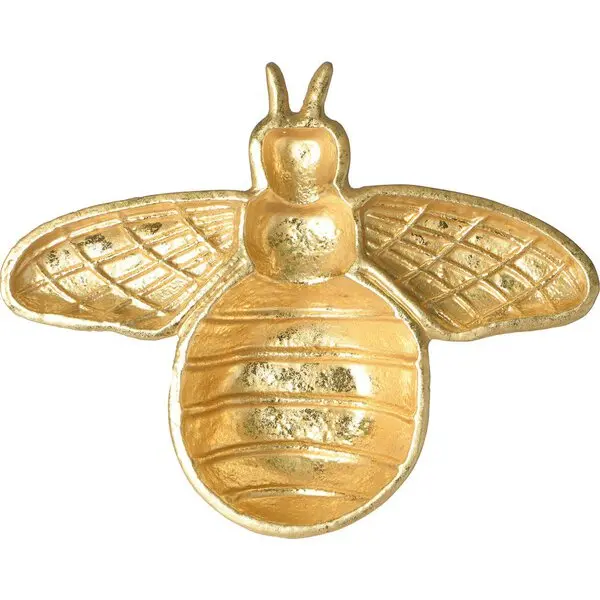 STORIED HOME Decorative Cast Iron Bee Shaped Dish - Gold