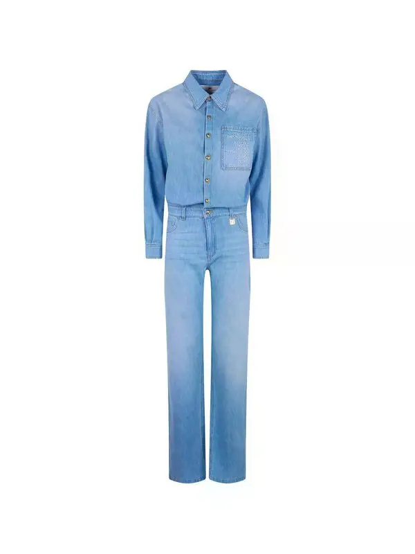 Elisabetta Franchi Button Pocket Jumpsuit - Blue