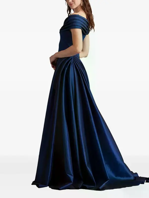 Tadashi Shoji Pleated Off-shoulder Maxi Dress - Blue