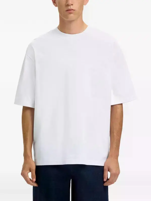 SELECTED Short-sleeve Crew-neck T-shirt - White