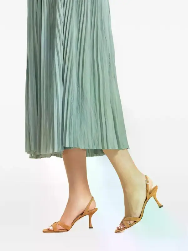 JIMMY CHOO Elsy Knotted Slingback Sandals - Brown