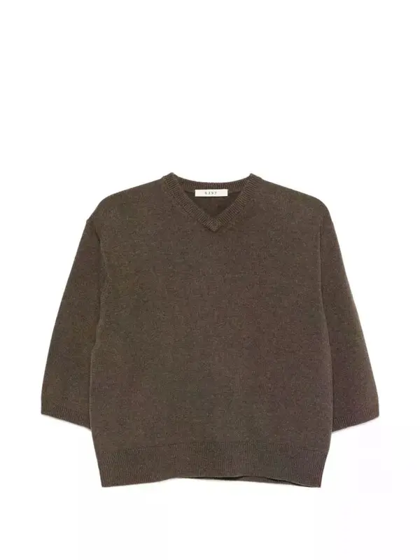 6397 V-neck Short-sleeve Sweater - Brown