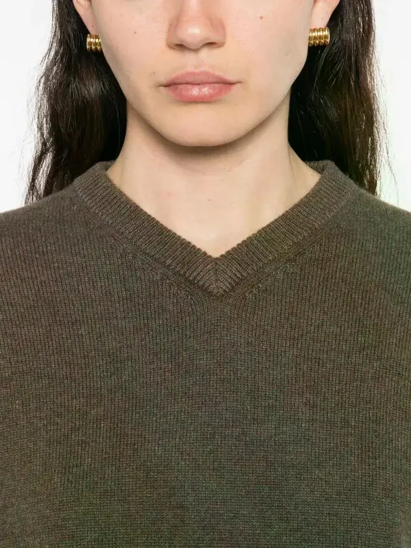 6397 V-neck Short-sleeve Sweater - Brown