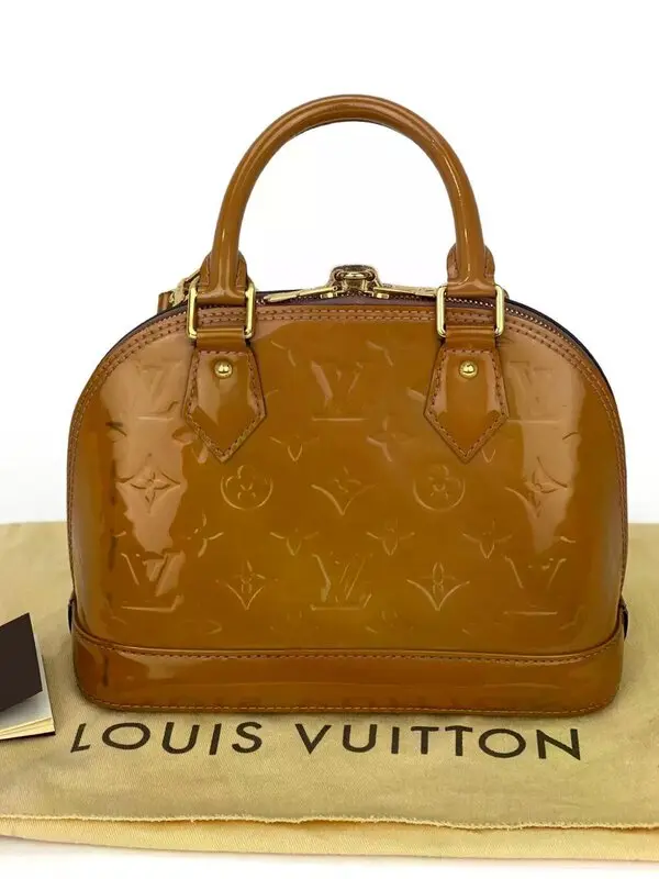 LOUIS VUITTON Monogram Vernis Alma Shoulder Bag - Brown