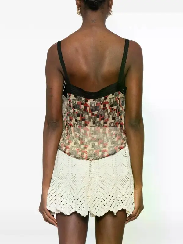 BODE Quadrille Square-neck Top