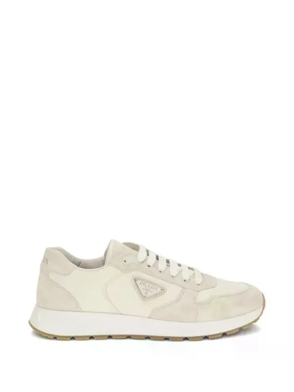Prada Triangle Logo Sneakers - Neutrals