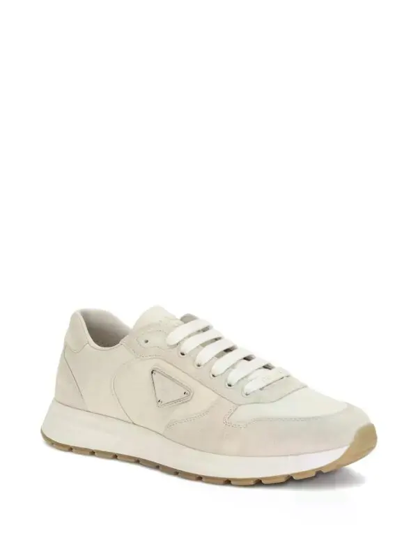 Prada Triangle Logo Sneakers - Neutrals