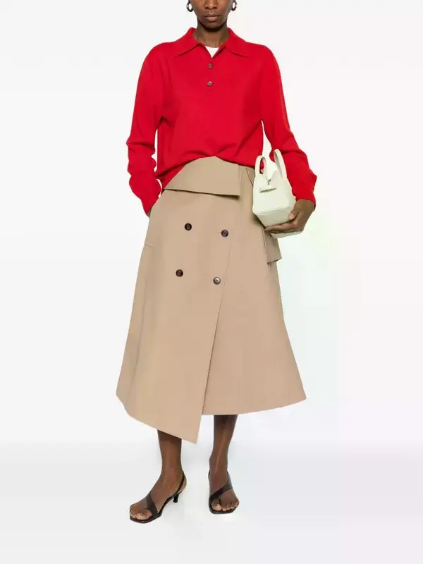 RÓHE Asymmetric Double-layer Midi Skirt
