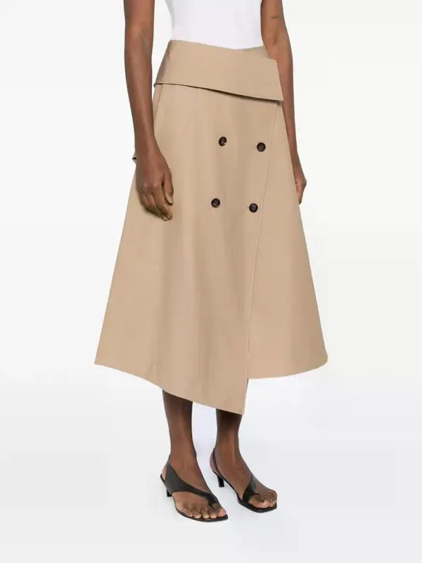 RÓHE Asymmetric Double-layer Midi Skirt