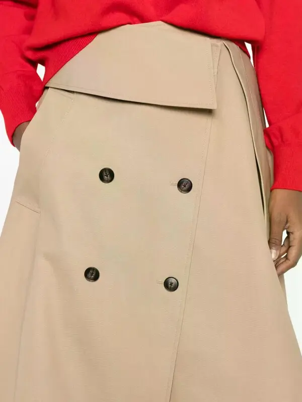 RÓHE Asymmetric Double-layer Midi Skirt