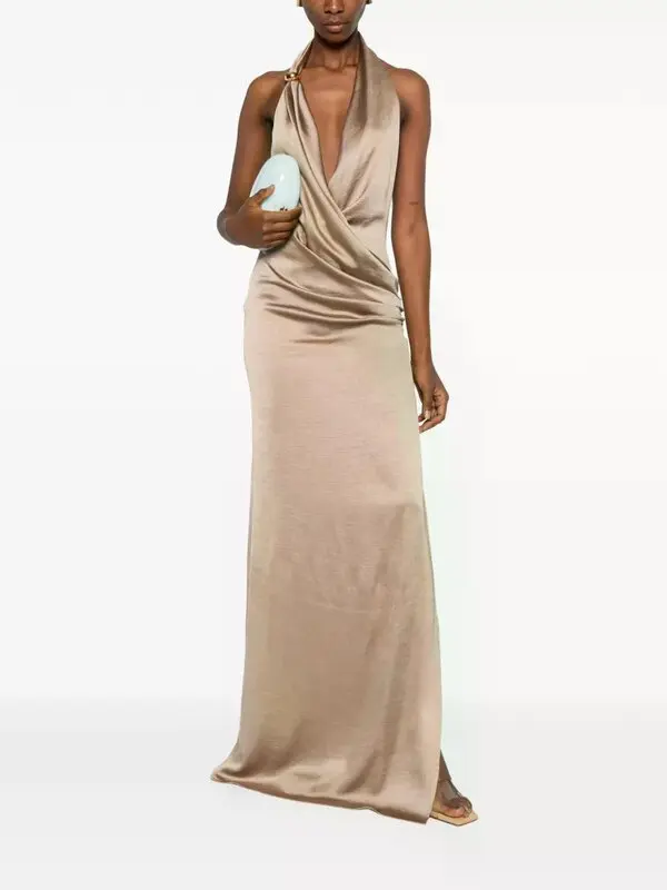 Blumarine Draped Halterneck Dress