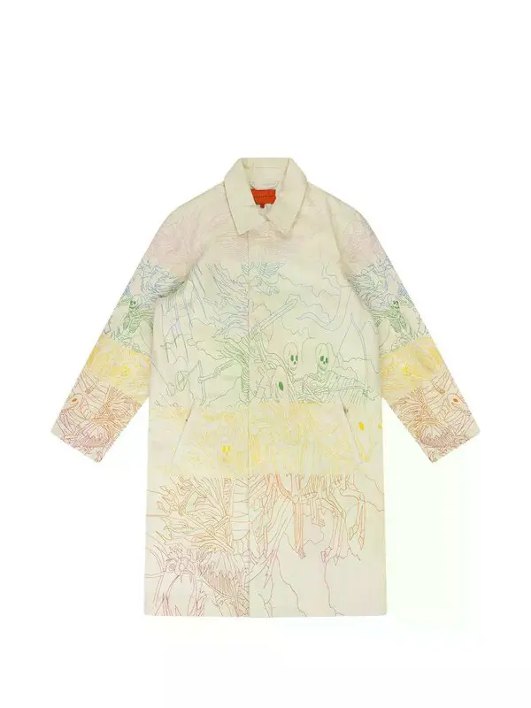 WHO DECIDES WAR Embroidered Trench Coat