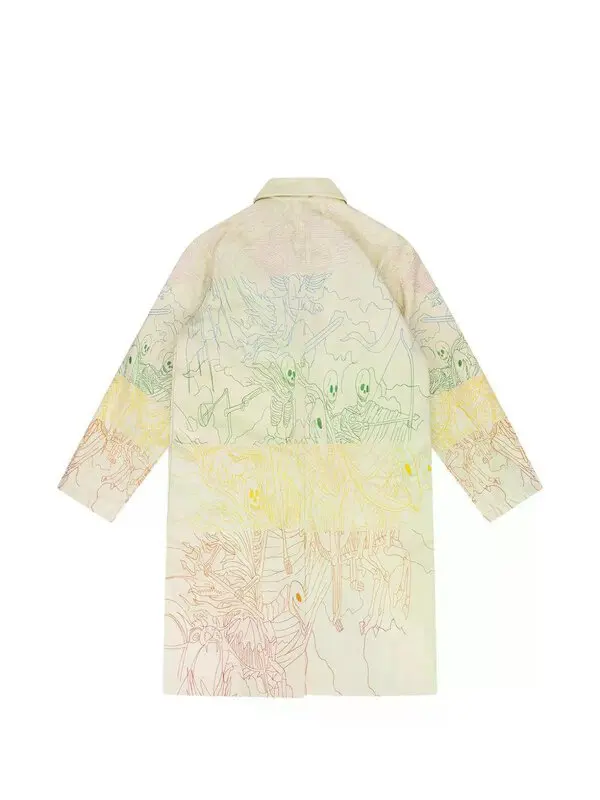 WHO DECIDES WAR Embroidered Trench Coat