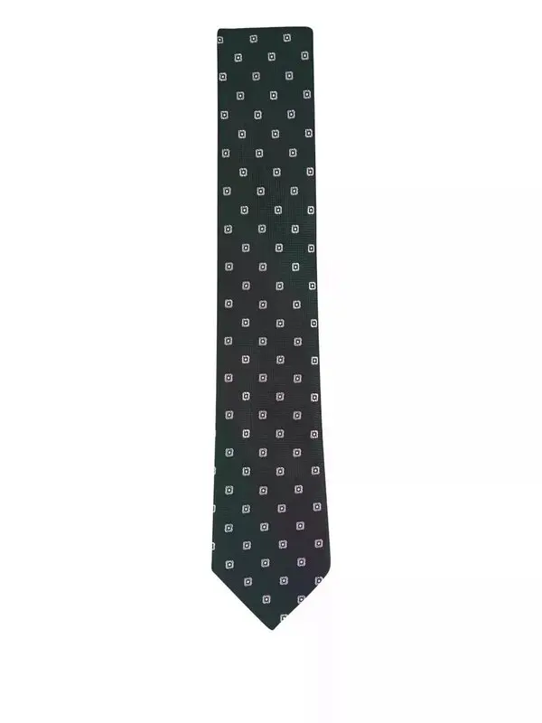 Zegna Patterned Neck Tie - Green