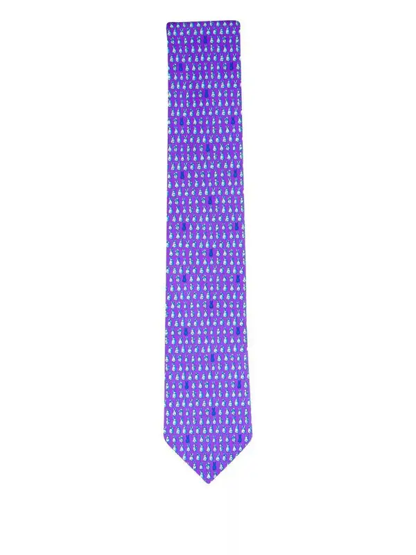 Zegna Printed Neck Tie - Purple