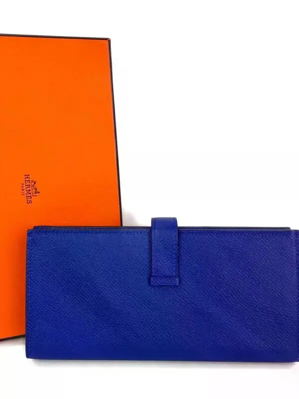 Hermès Epson Bearn Gusset Metal Wallet - Blue
