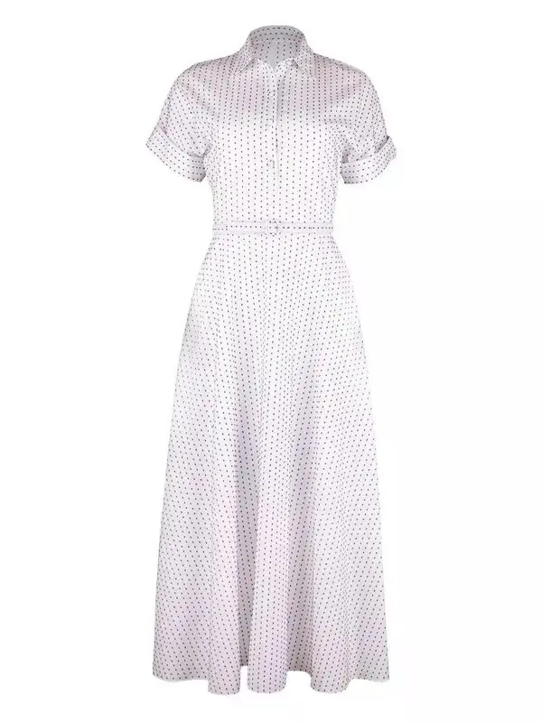Adam Lippes Sadie Belted Polka Dot Midi Dress