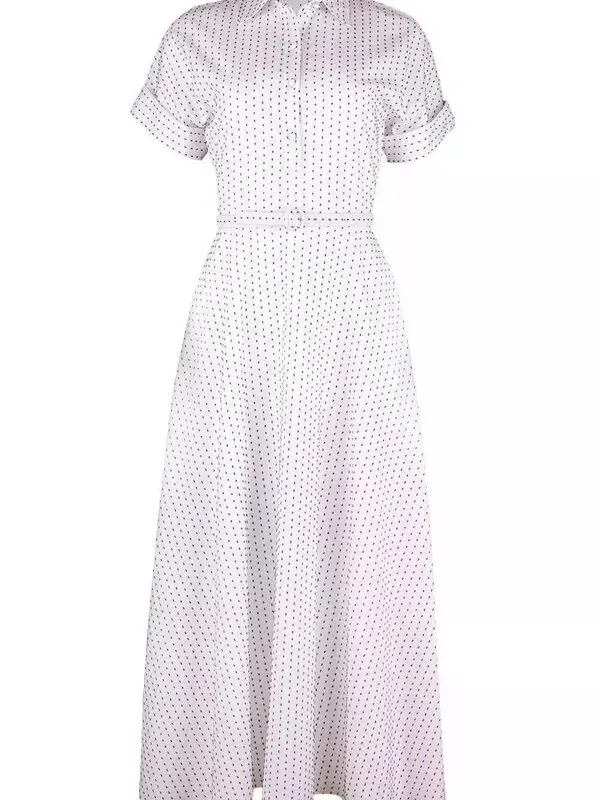 Adam Lippes Sadie Belted Polka Dot Midi Dress