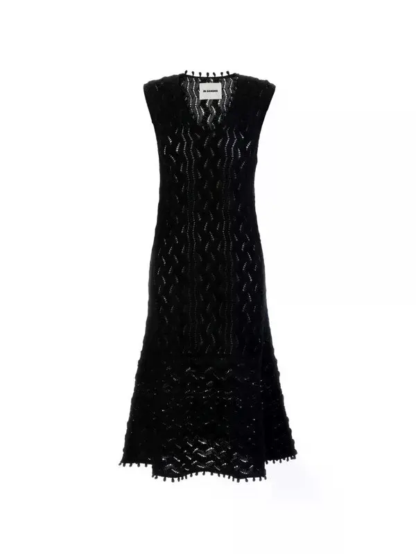 JIL SANDER V-neck Knitted Dress