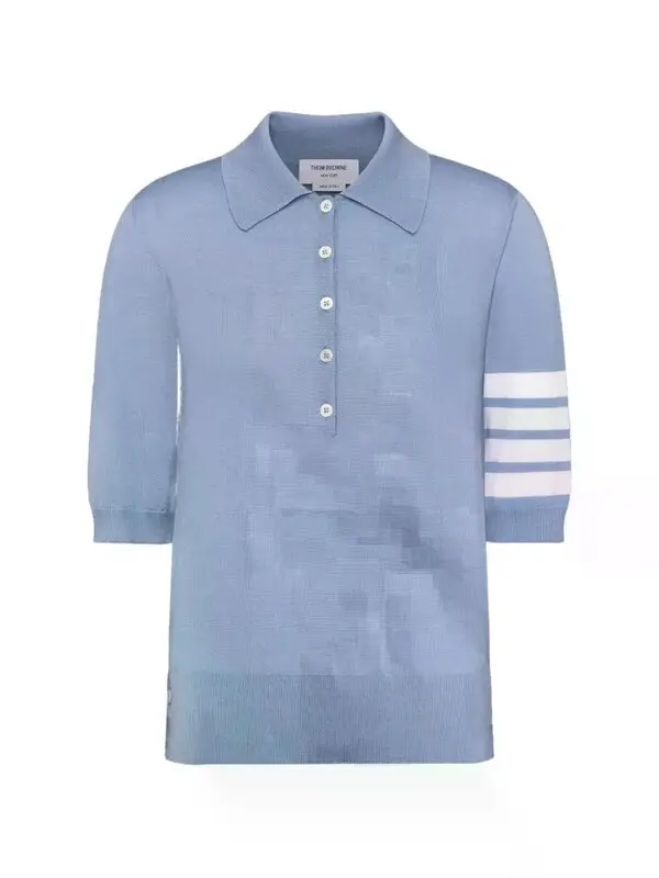 Thom Browne Striped-detail Polo Shirt - Blue