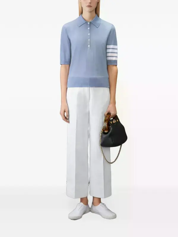 Thom Browne Striped-detail Polo Shirt - Blue