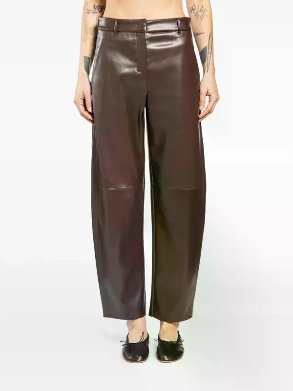 Max Mara Faux-leather Barrel Leg Trousers