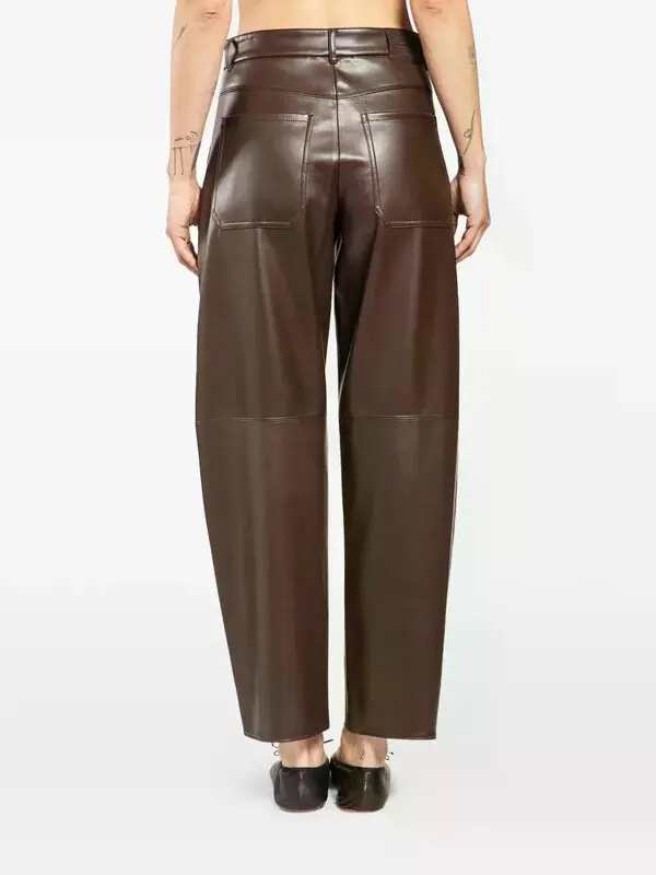 Max Mara Faux-leather Barrel Leg Trousers